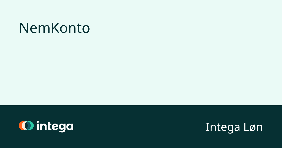 NemKonto | Intega Løn